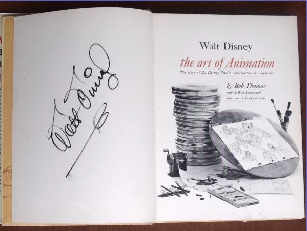 Walt Disney Autograph and Walt Disney Signed Items and Walt Disney ...