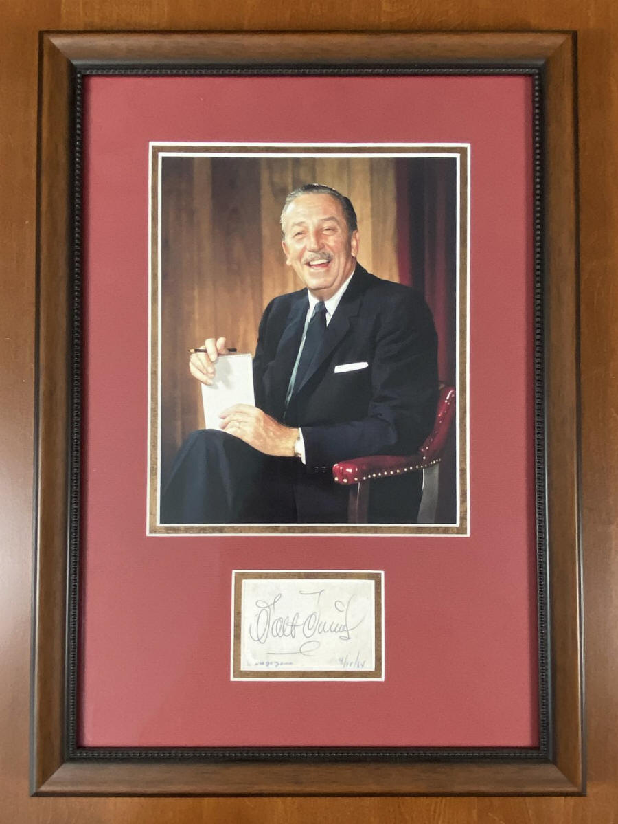 Framed Walt Disney Autograph